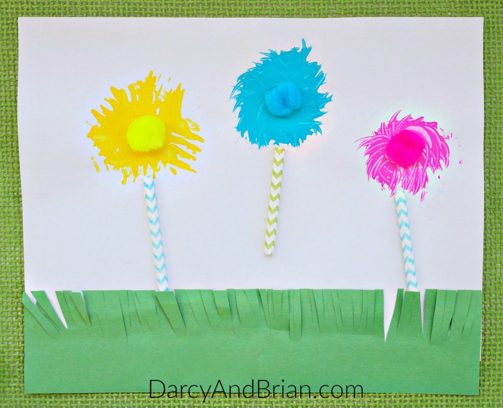 Lorax Truffula Tree Craft: Fun Fork Painting for Kids