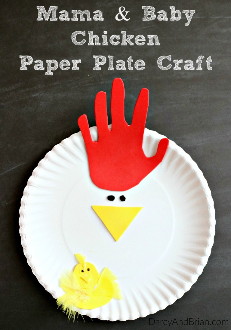 Hand Tracing Chicken Paper Plate Craft