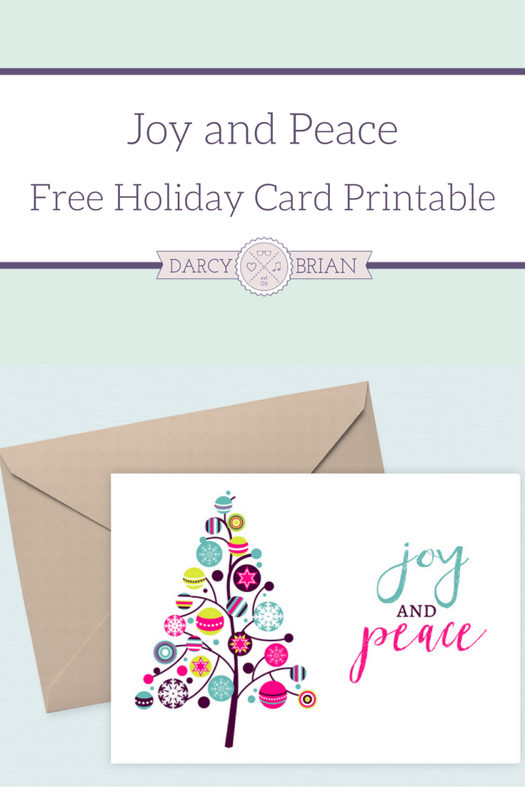 Joy and Peace Free Printable Holiday Cards