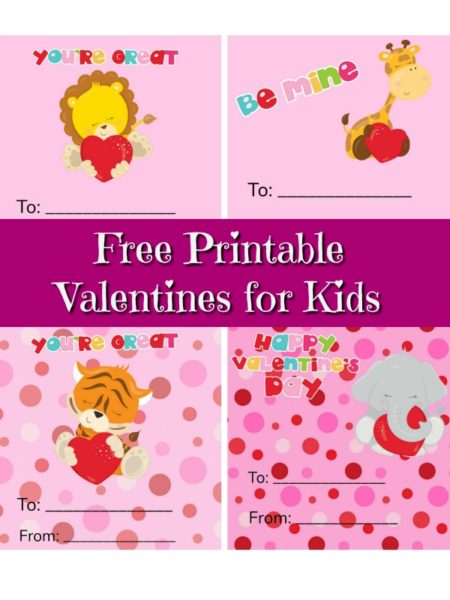 Adorable Zoo Animal Printable Valentines for Kids