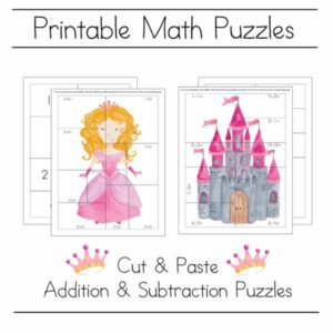 Cowboy Math Picture Puzzle Printables