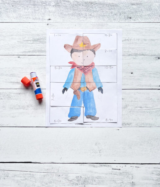 Free Cowboy Math Picture Puzzles - Fun Educational Printables
