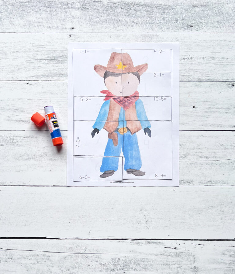 Free Cowboy Math Picture Puzzles - Fun Educational Printables