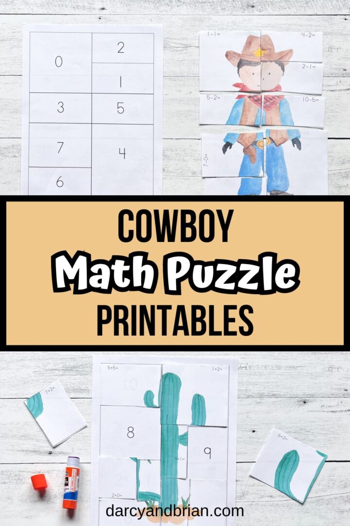 Free Cowboy Math Picture Puzzles - Fun Educational Printables