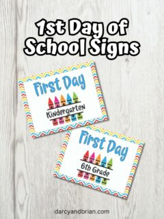 Cute First Day of School Printable Signs | Preschool to 6th