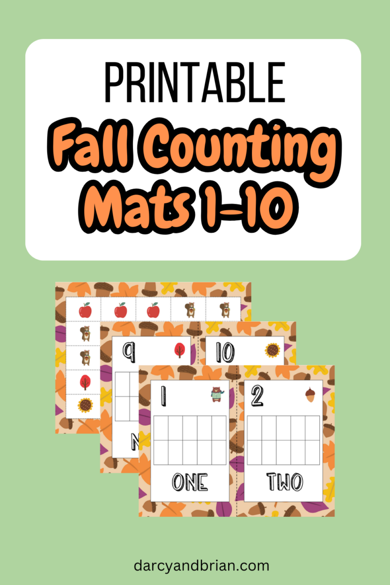 Printable Fall Counting Mats 1-10 for Preschool Math Centers