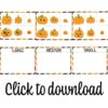 Pumpkin Size Sorting Printable Activity for Kindergarten