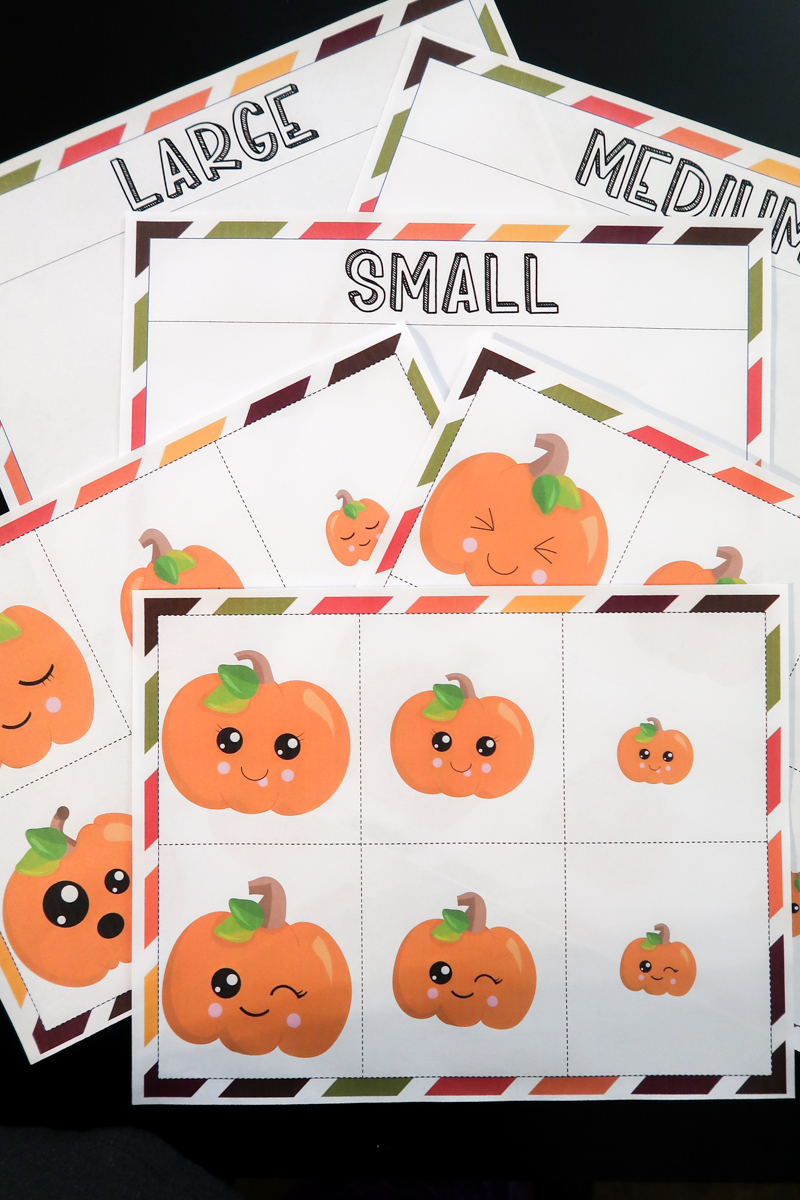 Pumpkin Size Sorting Activity for Preschool & Kindergarten
