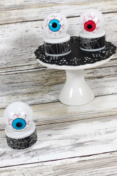 DIY Creepy Monster Eye Tea Light Halloween Craft for Adults