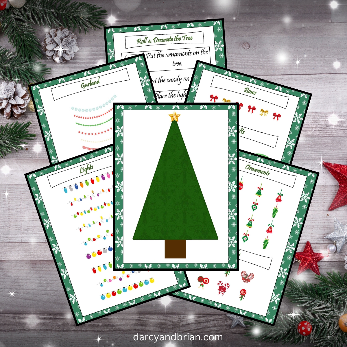 Decorate a Christmas Tree Game for Kids | Printable Dice Game