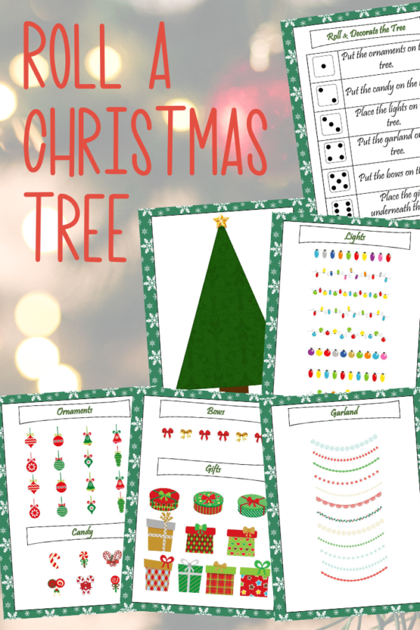 Roll A Christmas Tree Printable Game for Kids