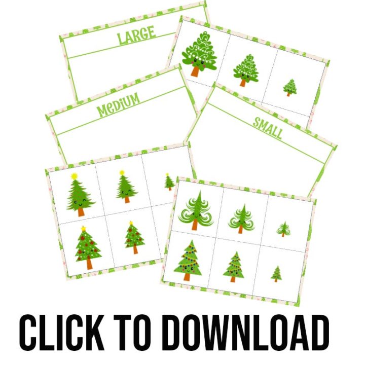 Christmas Tree Size Sorting Printable Activity