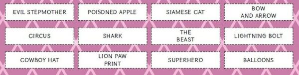 Free Printable Disney Themed Pictionary Game for Kids