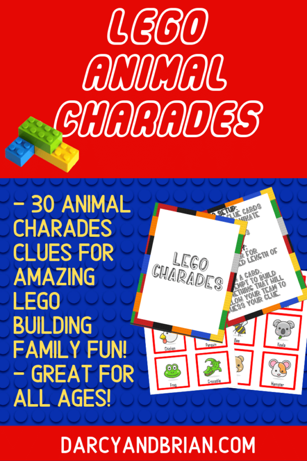 Printable LEGO Building Ideas: Animal Charades Game for Kids