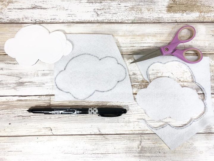 Popsicle Stick Rainbow and Felt Cloud Craft for Kids and Adults