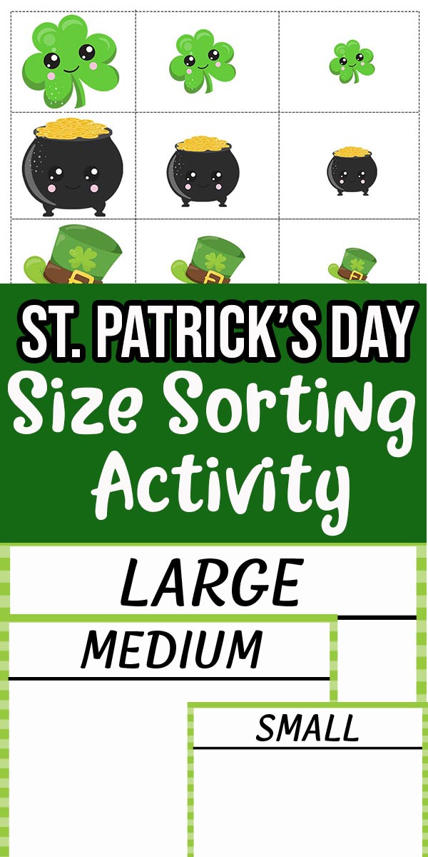 Size Sorting St. Patrick's Day Printable Activity