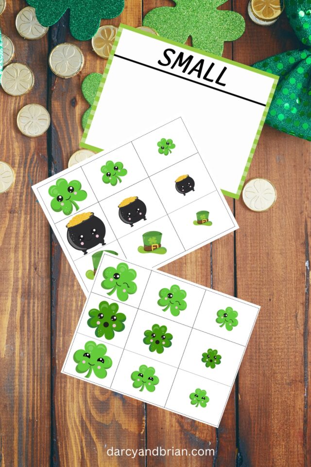 Size Sorting St. Patrick's Day Printable Activity