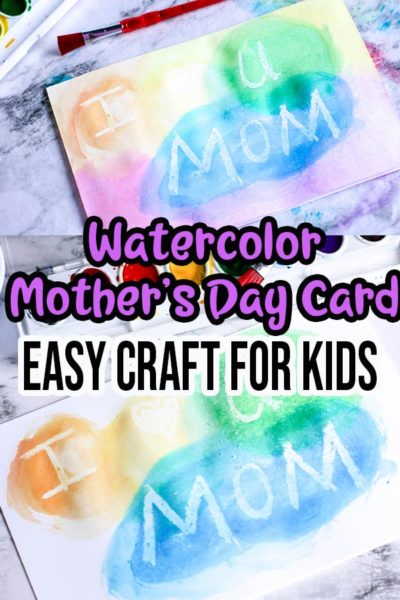 Easy Watercolor Mother's Day Card Craft for Kids