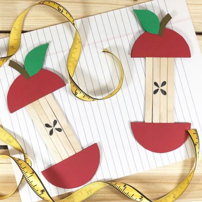 Easy Popsicle Stick Apple Core Craft for Kids