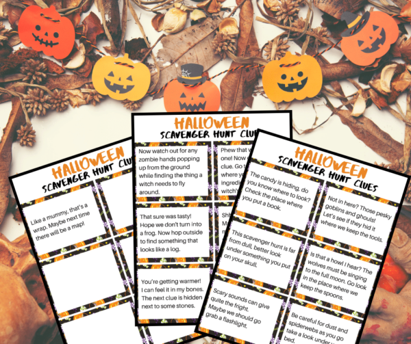 Halloween Scavenger Hunt Clues | Fun Treasure Hunt Riddles