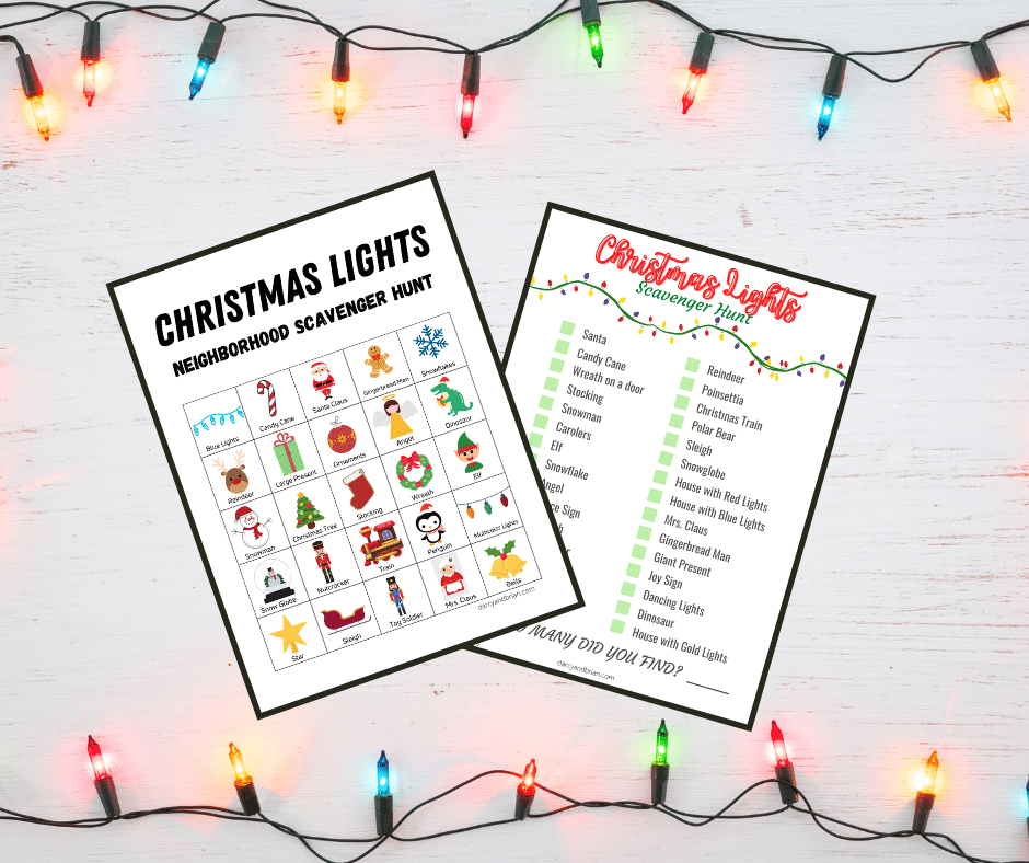 Printable Neighborhood Christmas Lights Scavenger Hunt