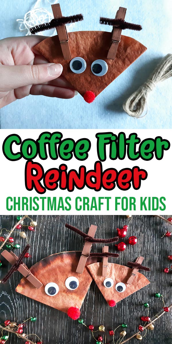 Coffee Filter Reindeer Christmas Craft for Kids