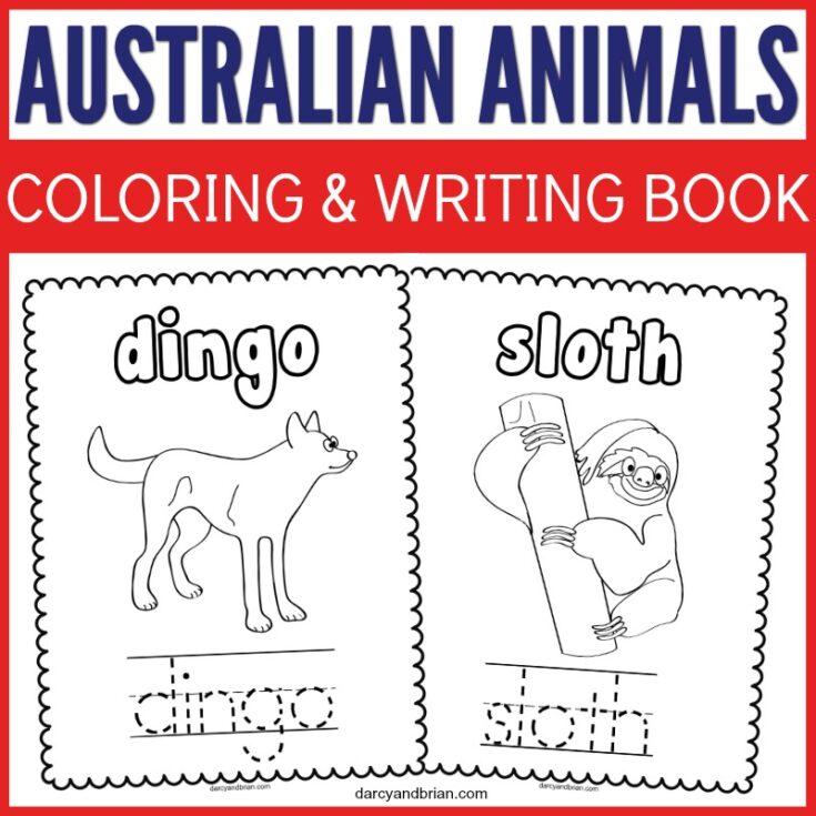 Australian Animals Printable Coloring Pages and Activities