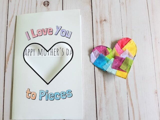 Printable I Love You To Pieces Card Craft for Kids