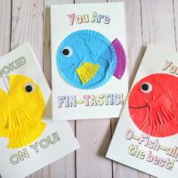 Printable Fish Cupcake Liner Card Craft for Kids With Free Printable Cards
