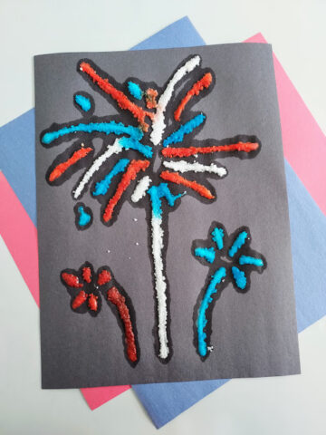 Fireworks Salt Painting Craft for Kids | Fourth of July Art Activity