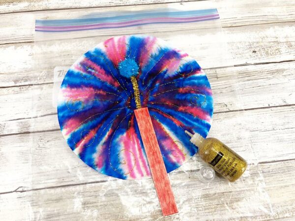 Coffee Filter Fireworks Craft for Kids