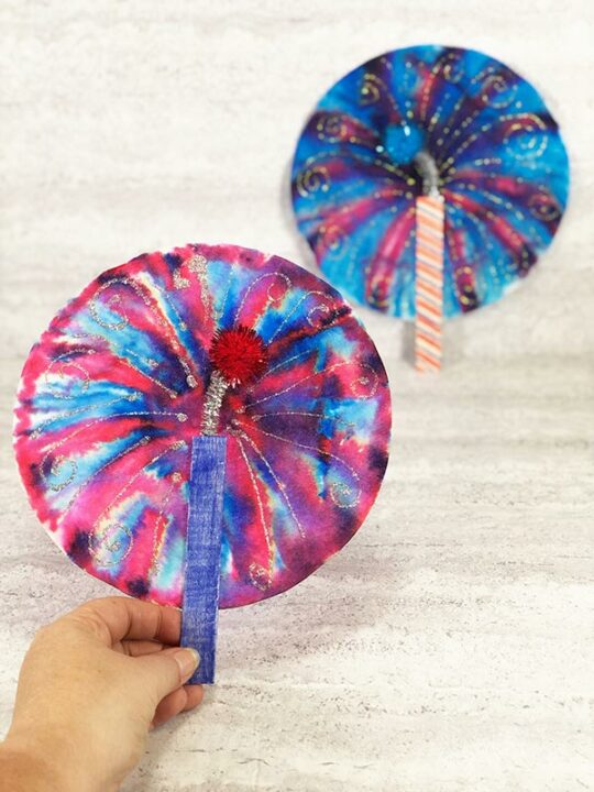 Coffee Filter Fireworks Craft for Kids