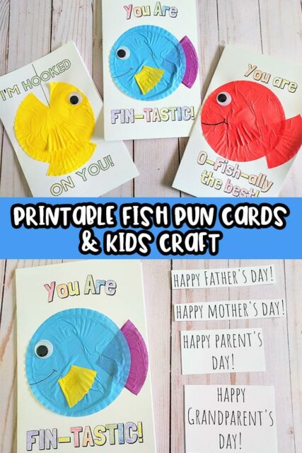 Printable Fish Cupcake Liner Card Craft for Kids With Free Printable Cards