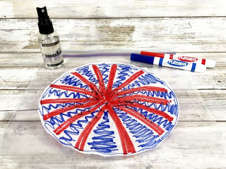 Coffee Filter Fireworks Craft for Kids