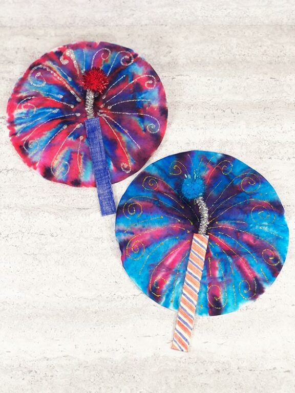 Coffee Filter Fireworks Craft for Kids