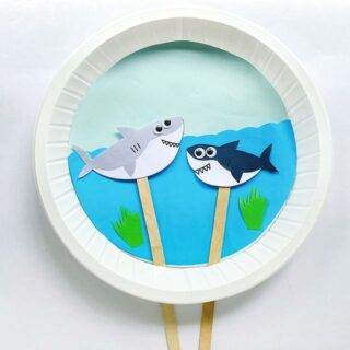 Easy Moving Shark Paper Plate Craft for Kids [Free Shark Template]
