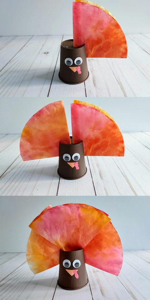 Coffee Filter Paper Cup Turkey Craft