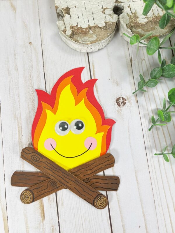 Popsicle Stick Campfire Craft With Printable Template