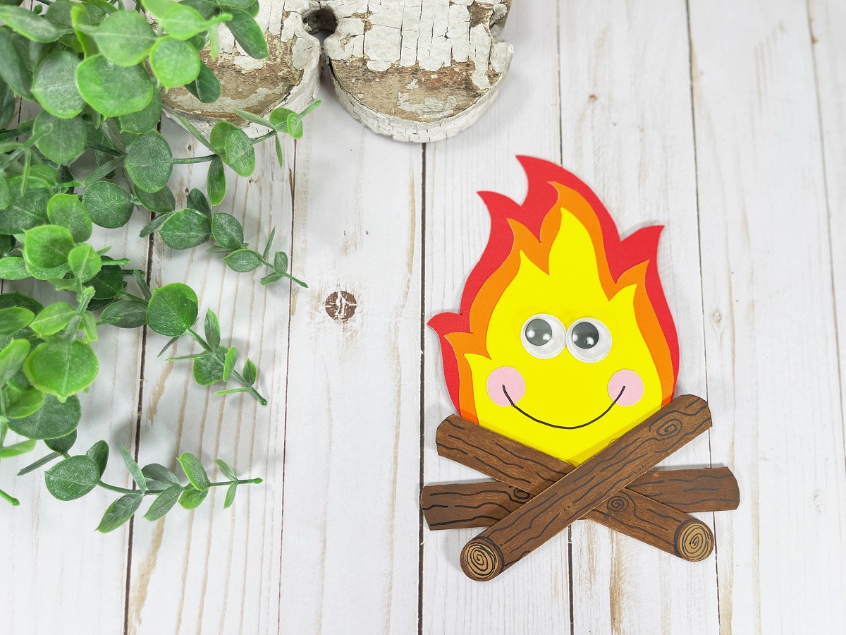 Popsicle Stick Campfire Craft With Printable Template