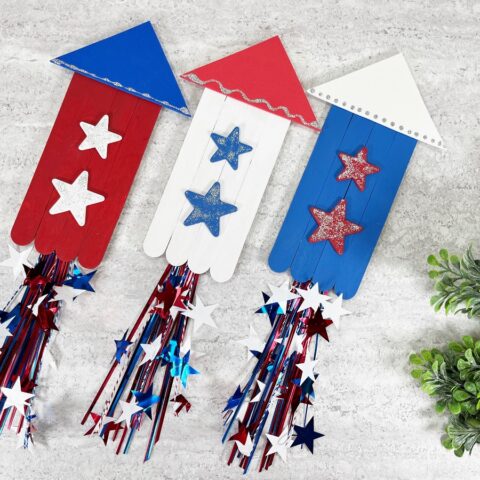 Popsicle Stick Firework Rocket Craft for Kids