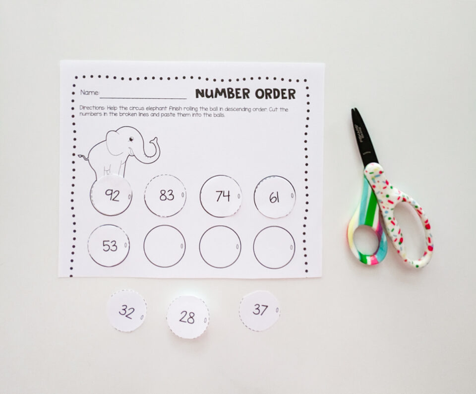 Circus Number Ordering Worksheets | Math Printables for Kids
