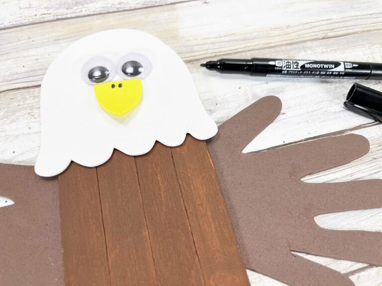 Popsicle Stick Bald Eagle Craft for Kids