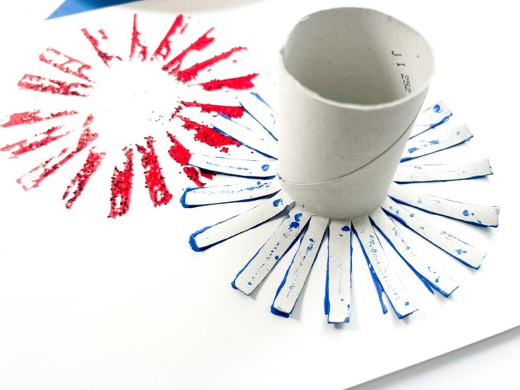 Toilet Paper Roll Fireworks Craft for Kids