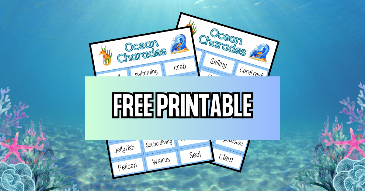 Printable Ocean Charades Game for Kids