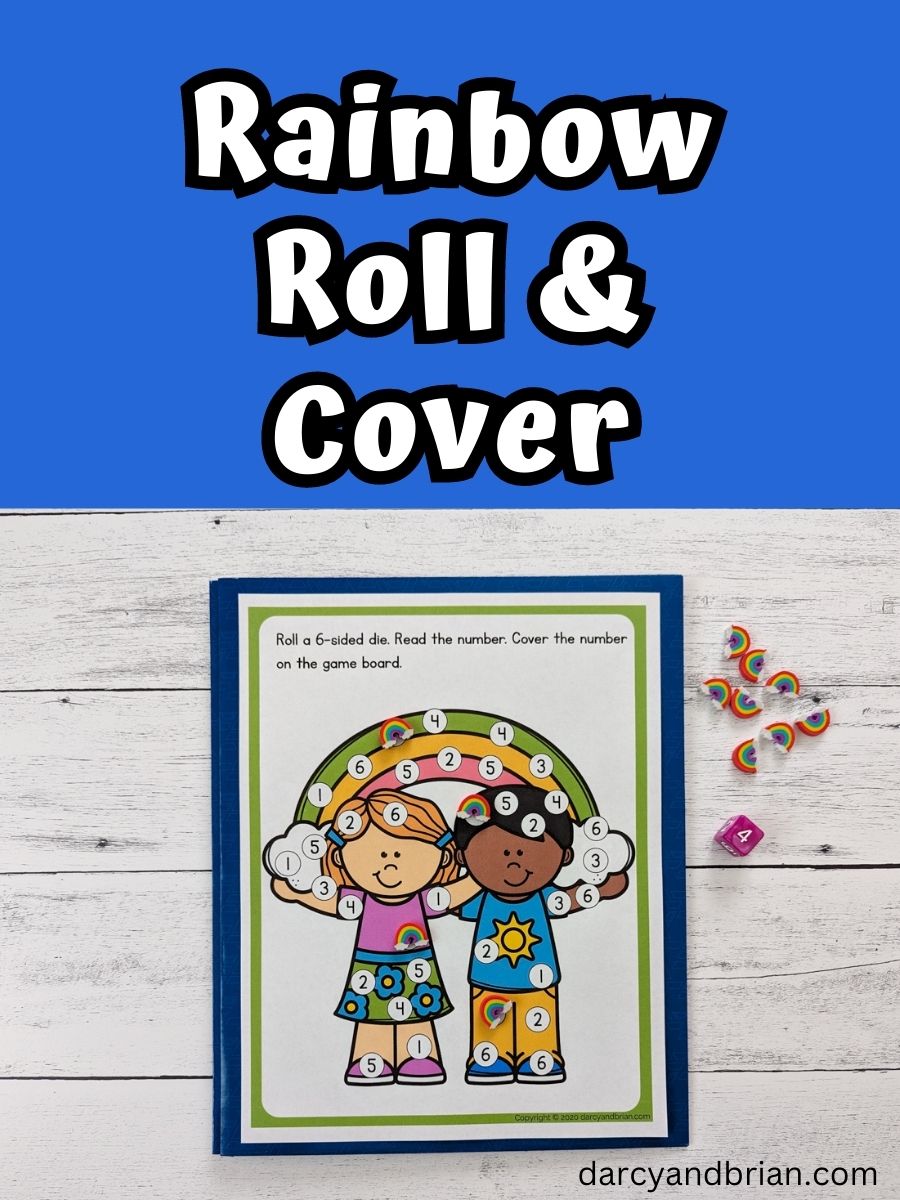 Printable Rainbow Roll and Cover Dice Game | Preschool Math