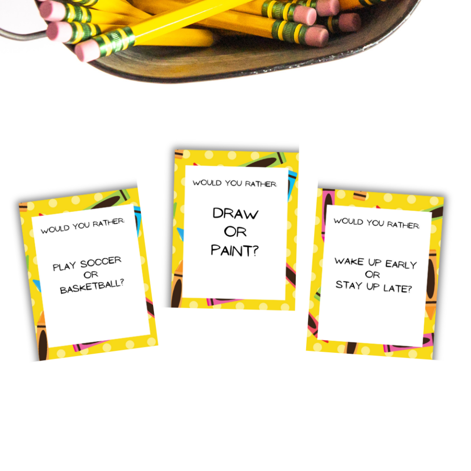 Would You Rather Questions for Students Printable Game