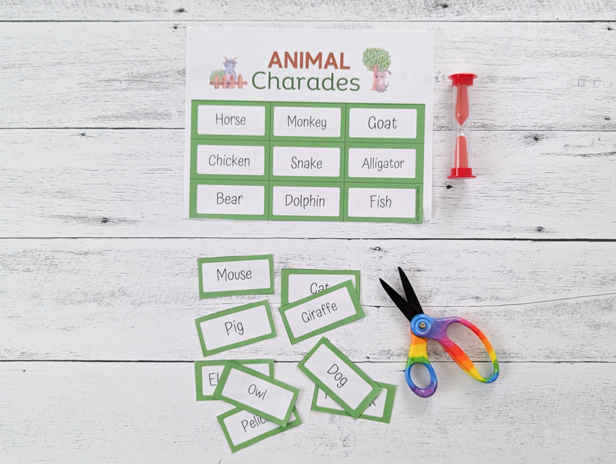 Fun Printable Animal Charades for Kids | Free Printable Game