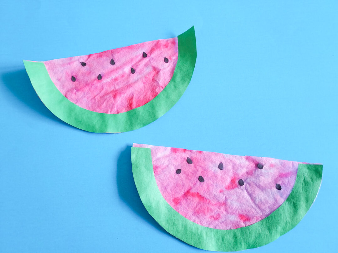 Coffee Filter Watermelon Craft for Kids | Creative Summer Craft