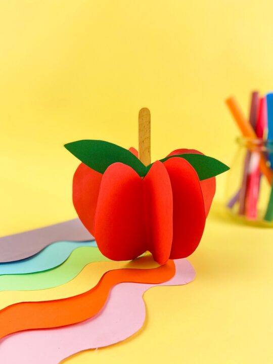 Easy 3D Red Apple Craft for Preschoolers