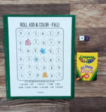 Fun Fall Roll and Color Printable Dice Game for Preschool
